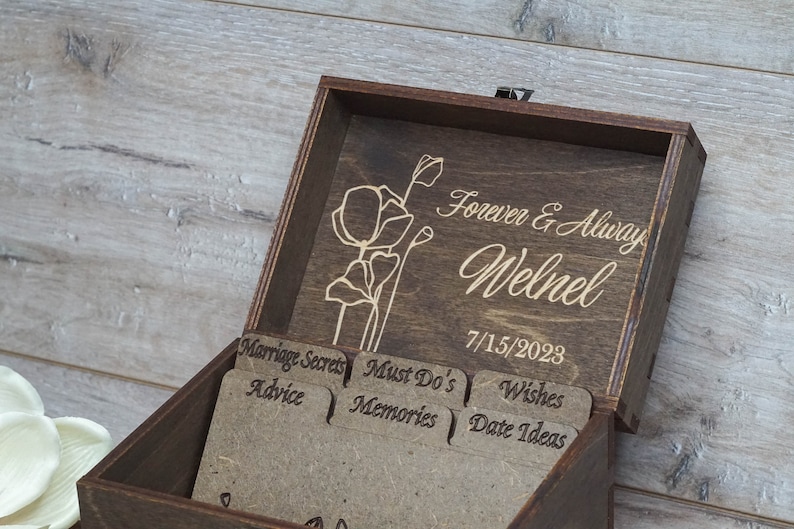 Wedding Guest Box With 6 Dividers Personalized Engraved Wood - Etsy