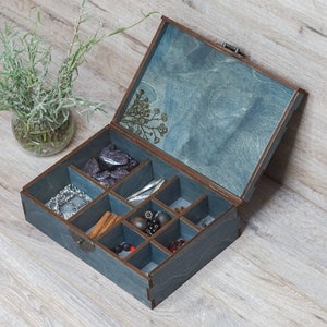 Personalized Wood Jewelry Box, Custom Engraved Wooden Jewellery Box ...