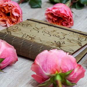 Personalized Wood Recipe Book With Tab Dividers With Lilies, Custom ...