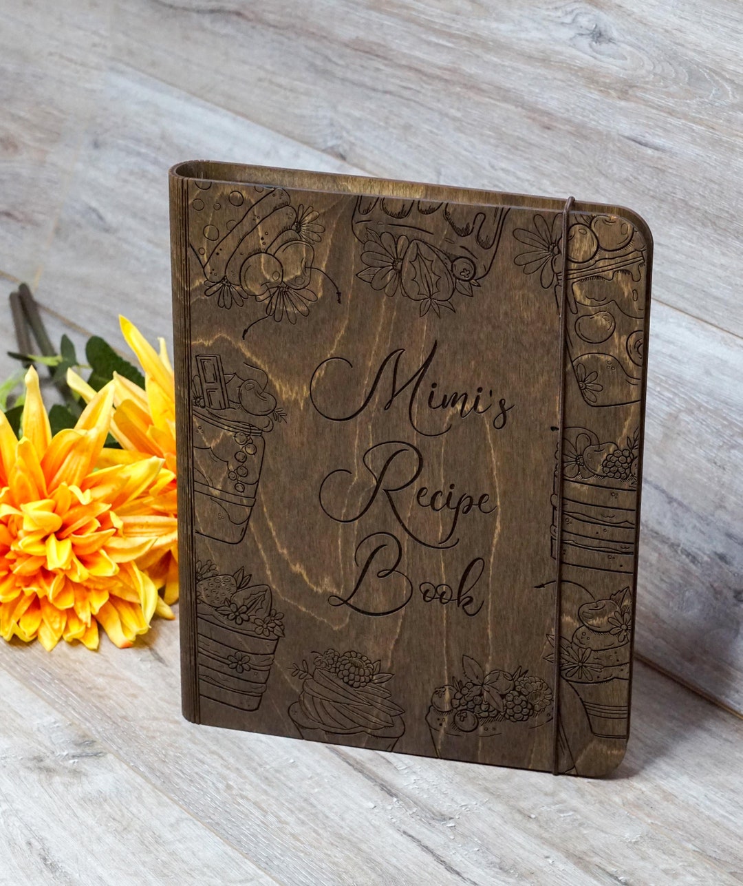 Personalized Wood Recipe Book With Tab Dividers With Cakes, Custom ...