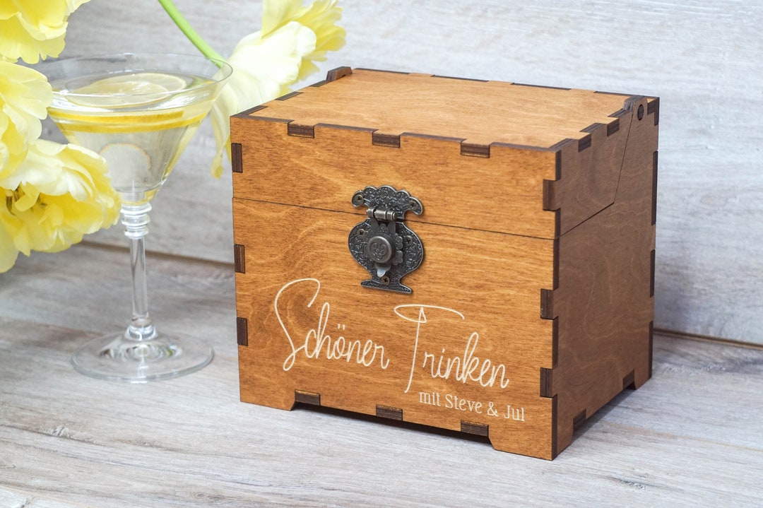 Cocktail Recipe Box With Dividers & 4x6 Recipe Cards Personalized ...
