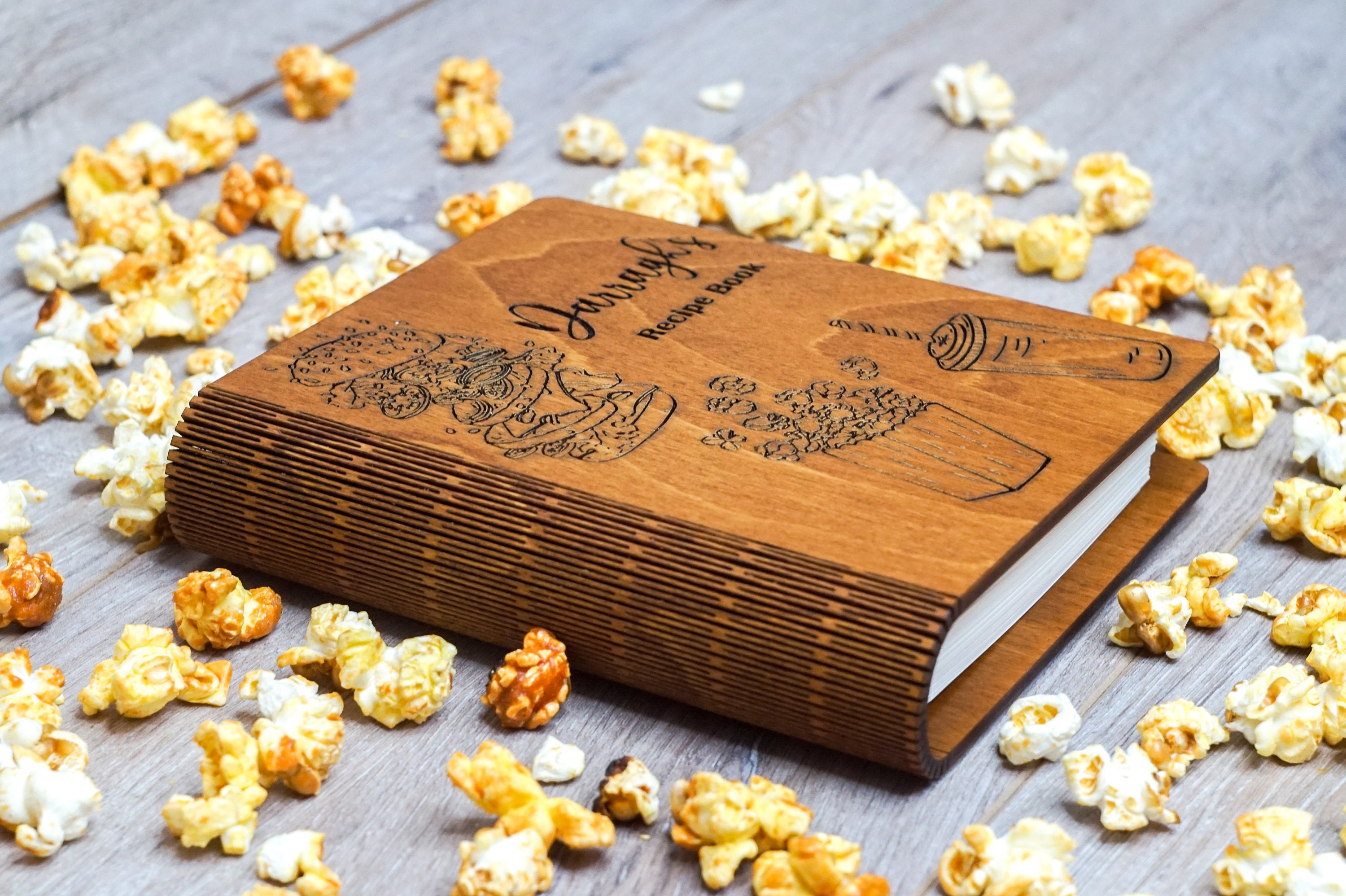 Personalized Wooden Recipe Book With Tab Dividers, Custom Cookbook ...
