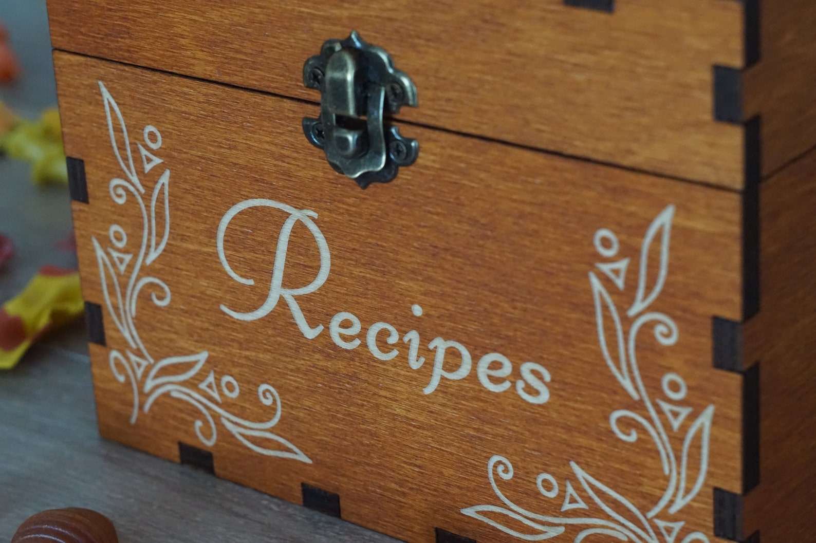 4x6 Recipe Box With Dividers and Recipe Cards Personalized | Etsy