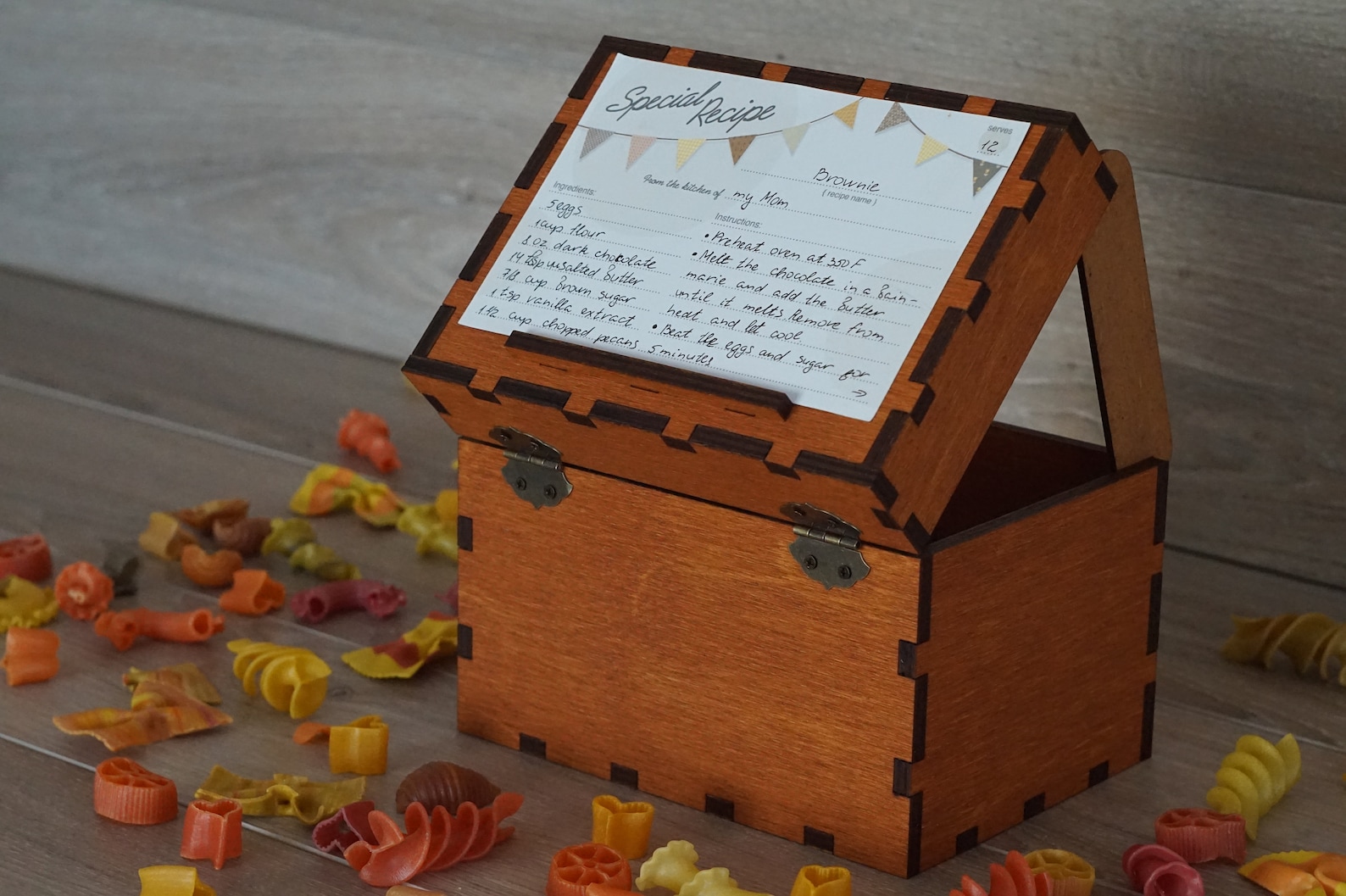 4x6 Recipe Box With Dividers and Recipe Cards Personalized | Etsy