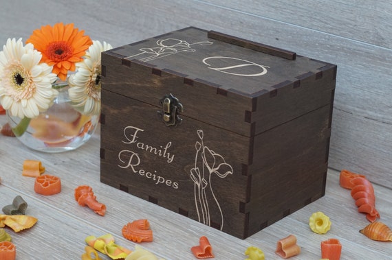 4x6 Recipe Box With Dividers and Recipe Cards Personalized - Etsy