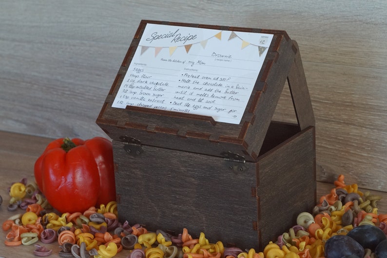 4x6 Recipe Box With Dividers and Recipe Cards Personalized | Etsy