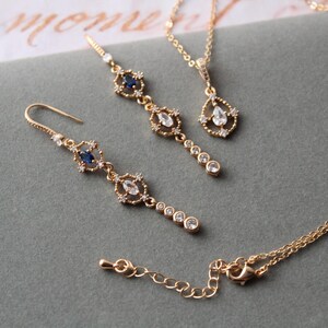 Something Blue Bridal Jewellery Set, Wedding Necklace and Earrings ...