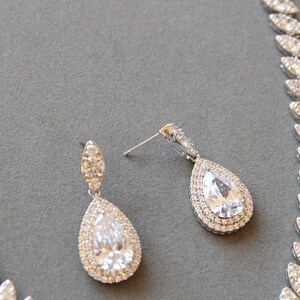 Silver Bridal Earring and Necklace Set , Wedding Jewelry Set, Vintage ...