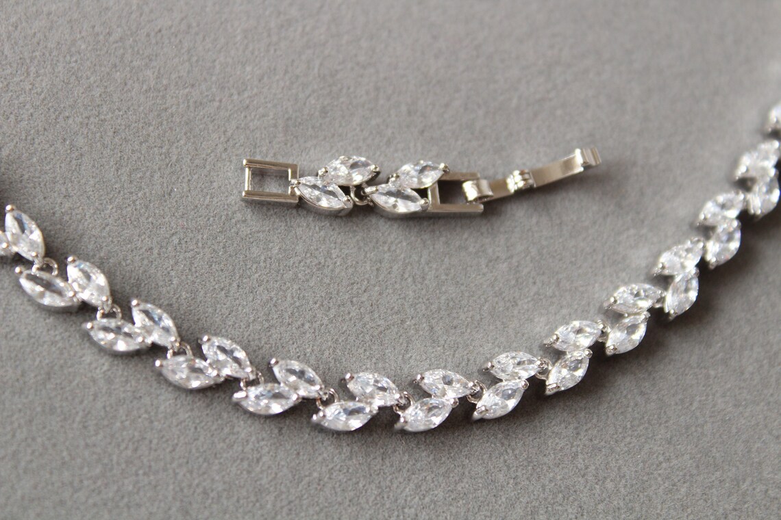 Silver Crystal Bracelet for Bride, Wedding Bracelet, Bridal Bracelet ...