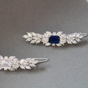 Petite Blue Art Deco Wedding Hair Pin, Vintage Style Bridal Hair Clip ...