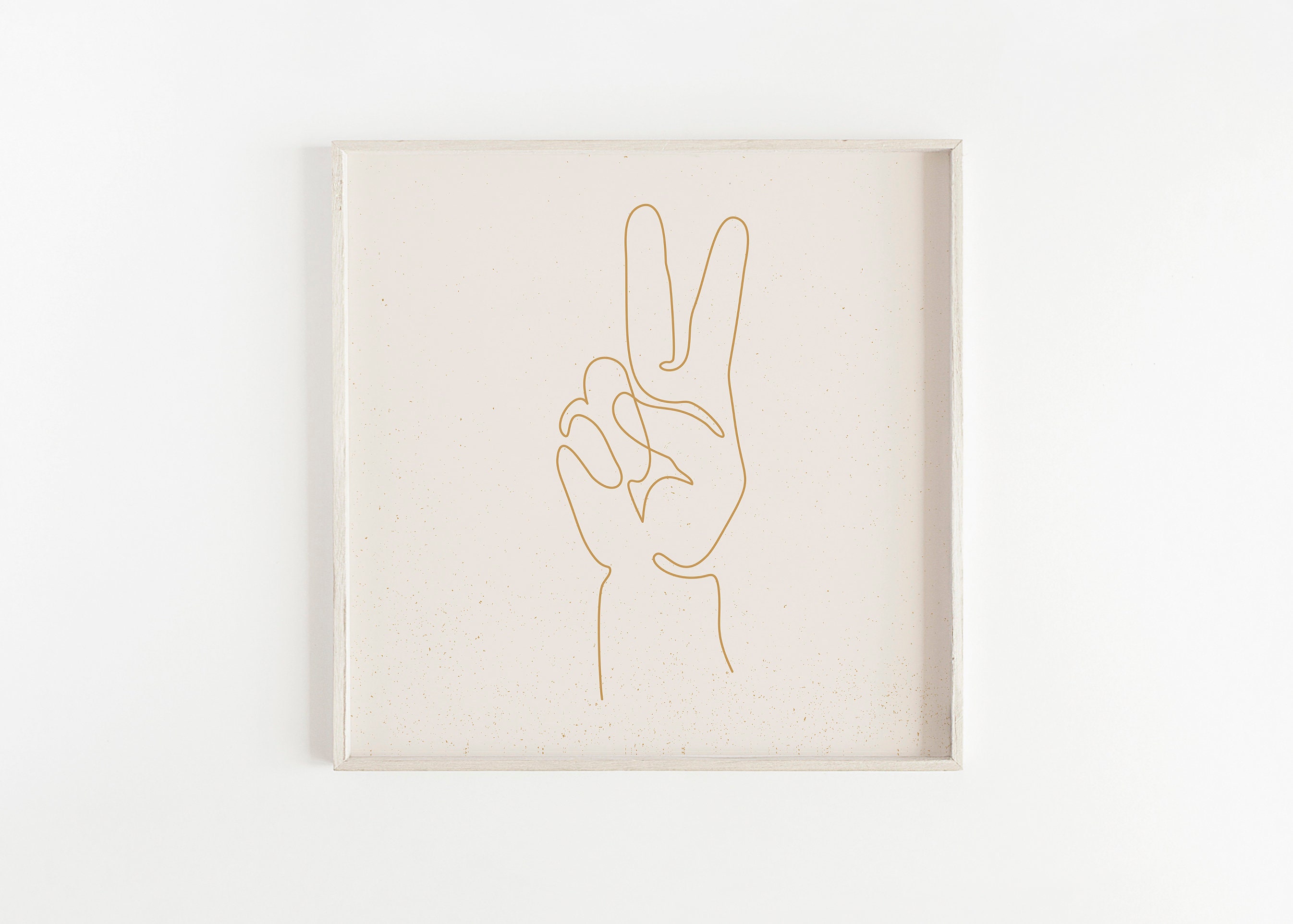 Peace Sign Print | Hand Peace Sign | One Line Art Print | Continuous ...