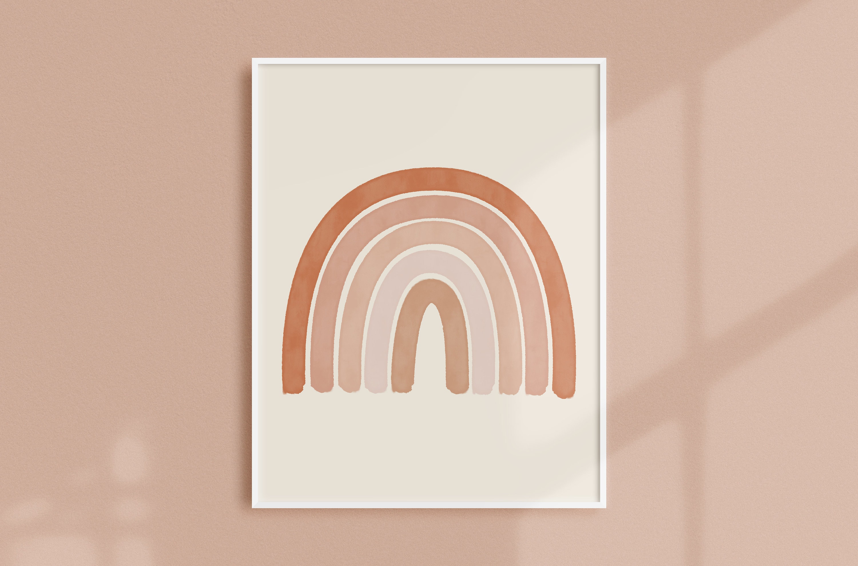Earth Tone Rainbow Print | Minimalist Nursery Wall Art (digital ...