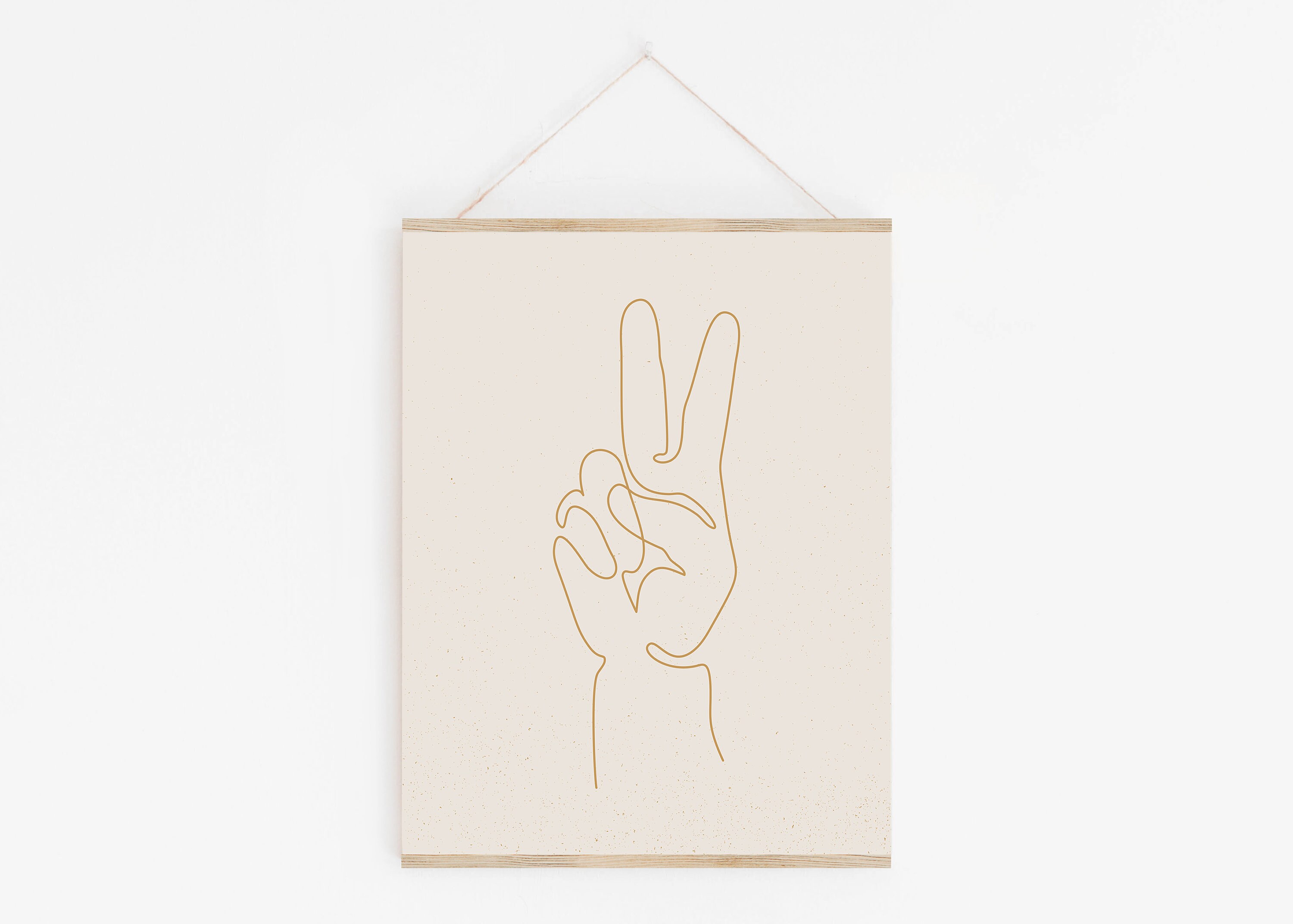 Peace Sign Print Hand Peace Sign One Line Art Print | Etsy