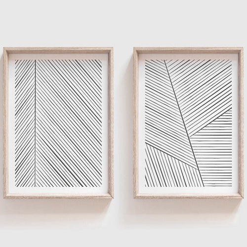 Printable Set of 2 Minimalist Posters Black and White - Etsy