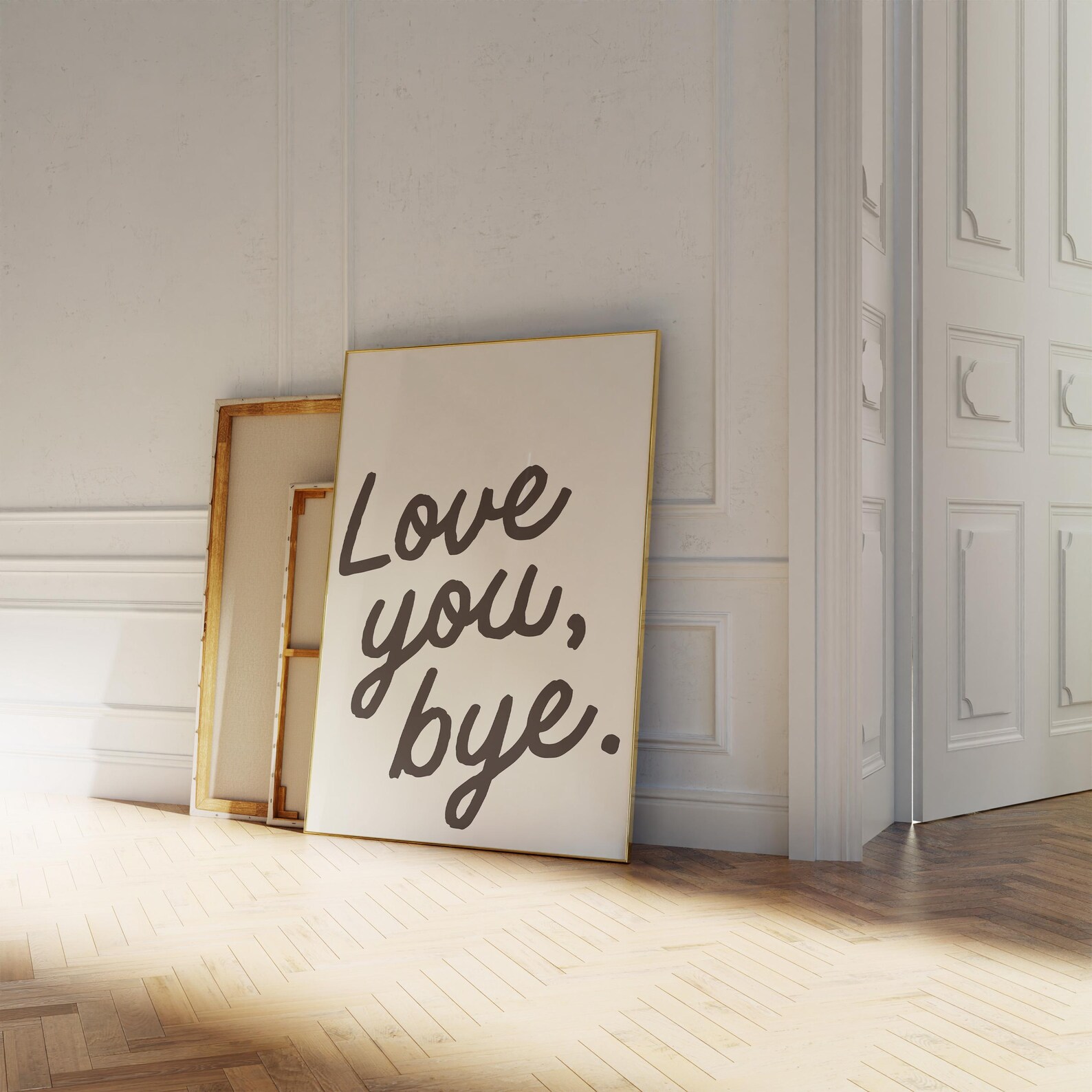Love You, Bye Print | Classic Black | Love You Bye Sign | Entry Way ...