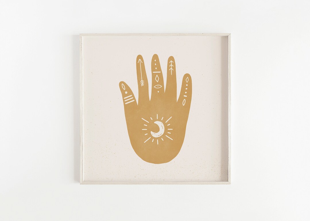 Boho Hand Print Hand Print Palm Hand Print Boho Print Boho Wall Art ...