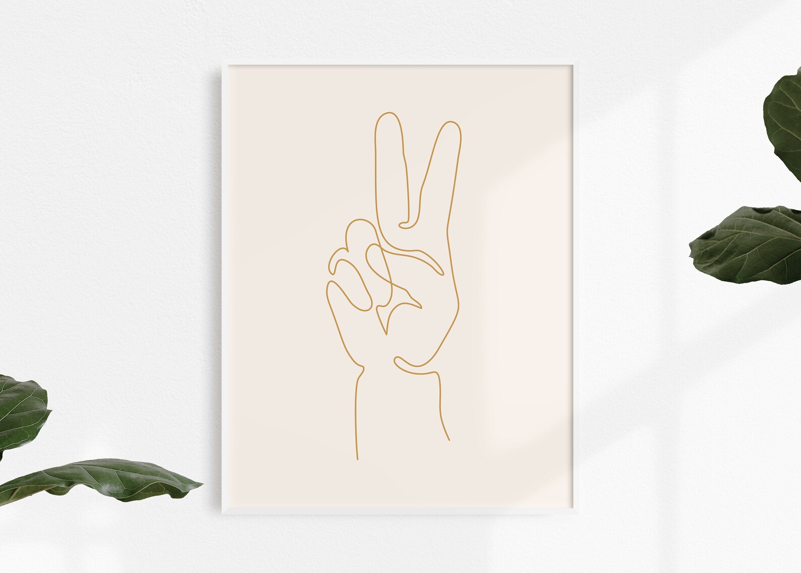 Peace Sign Print Hand Peace Sign One Line Art Print | Etsy