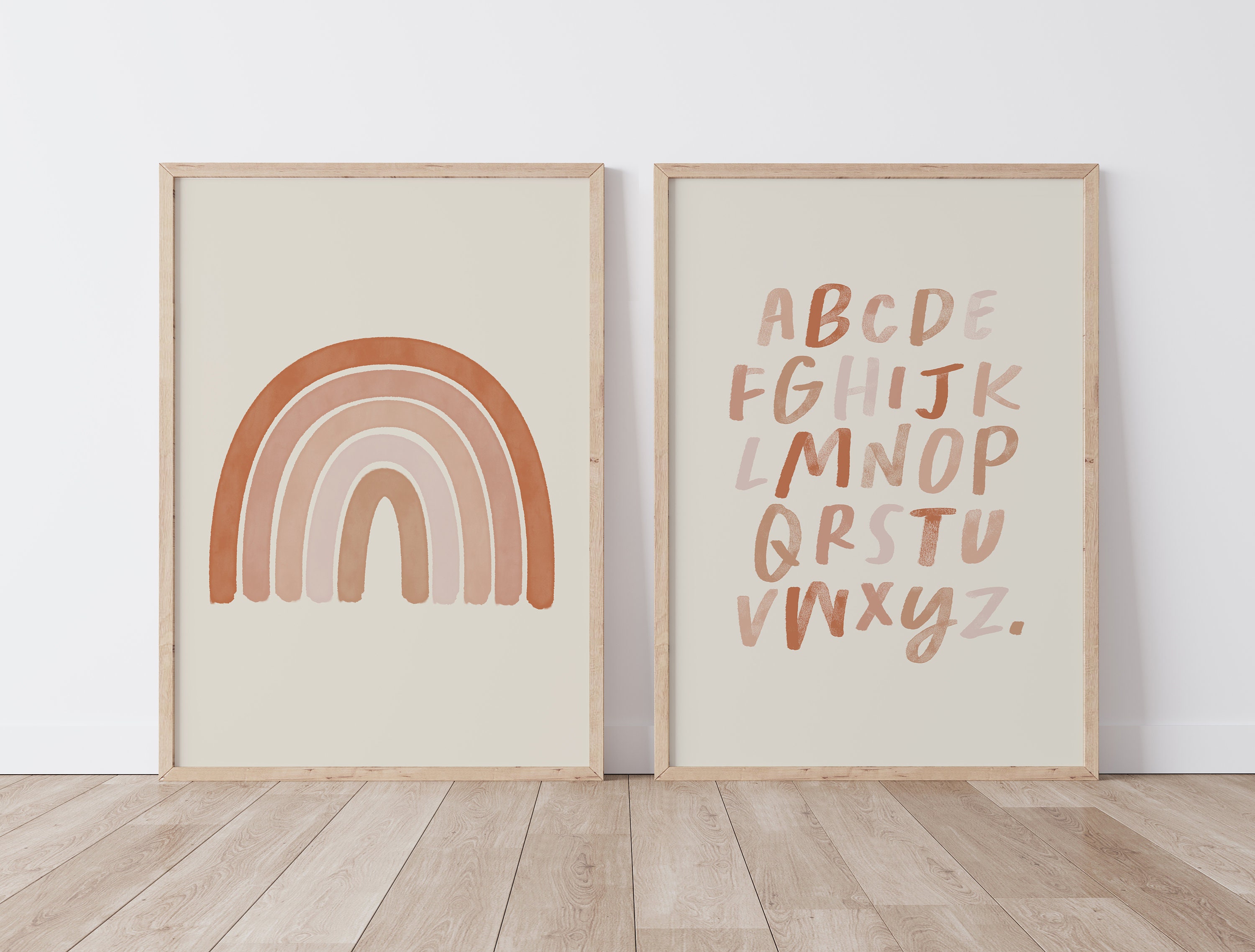 Boho Rainbow Alphabet Print Set of Two ABC Print | Etsy