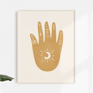 Boho Hand Print Hand Print Palm Hand Print Boho Print Boho Wall Art ...