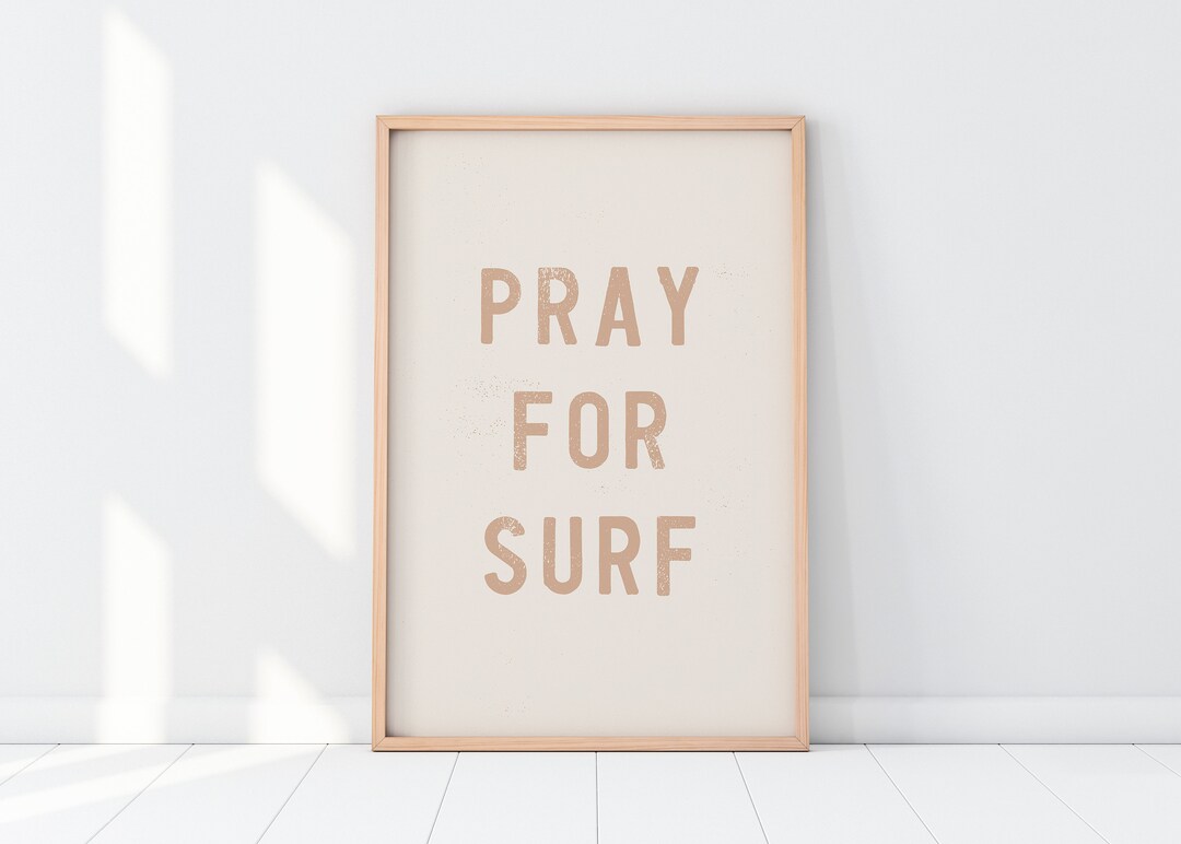 Pray for Surf | Pink Print | Beach Wall Art | Neutral Print | Beach ...