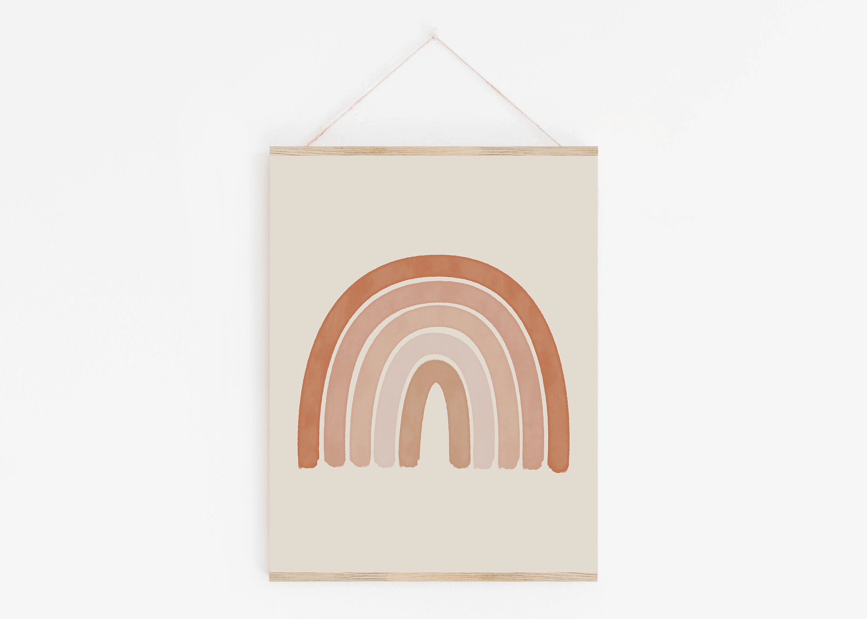 Earth Tone Rainbow Print | Minimalist Nursery Wall Art (digital ...