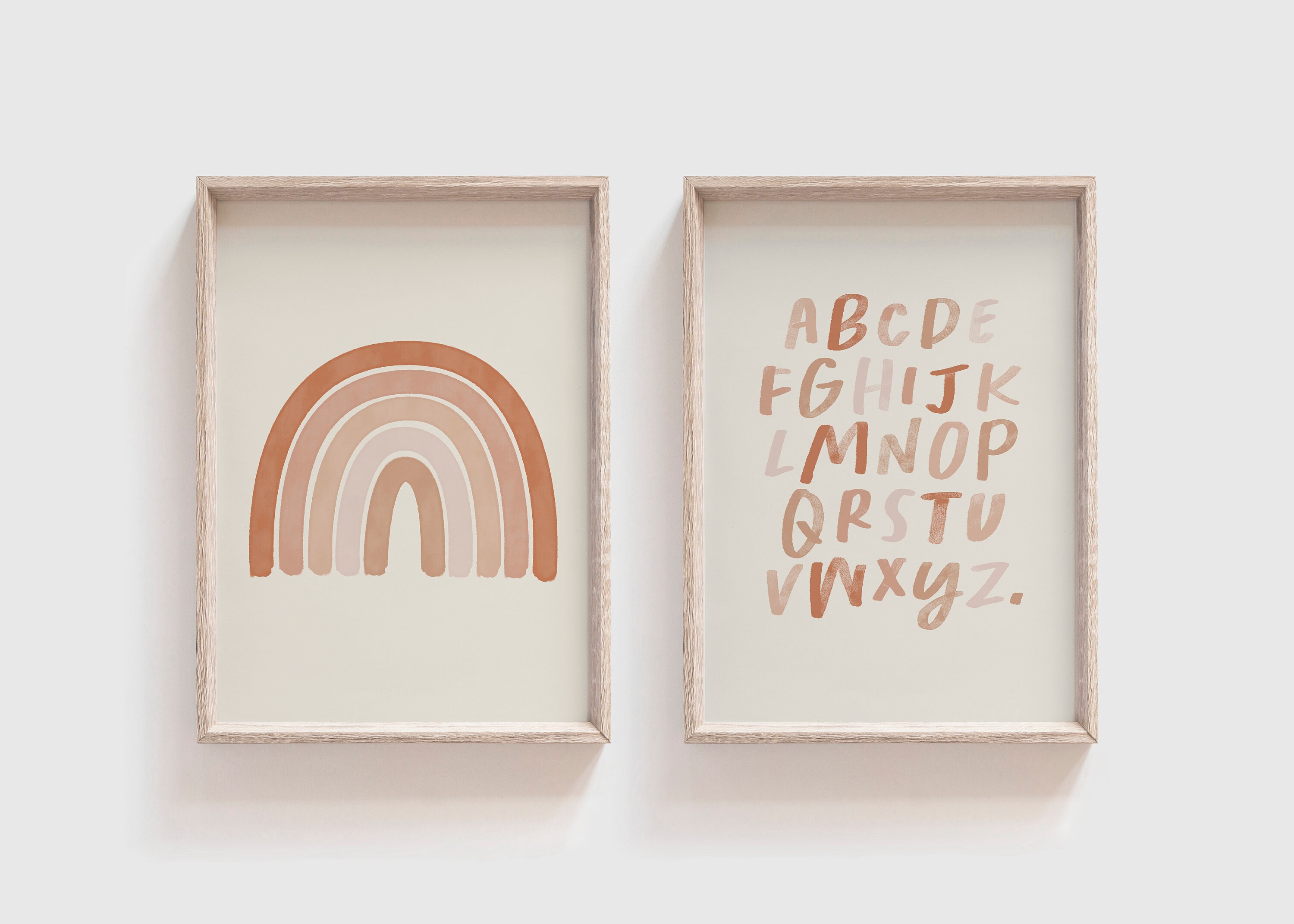 Boho Rainbow Alphabet Print Set of Two ABC Print | Etsy
