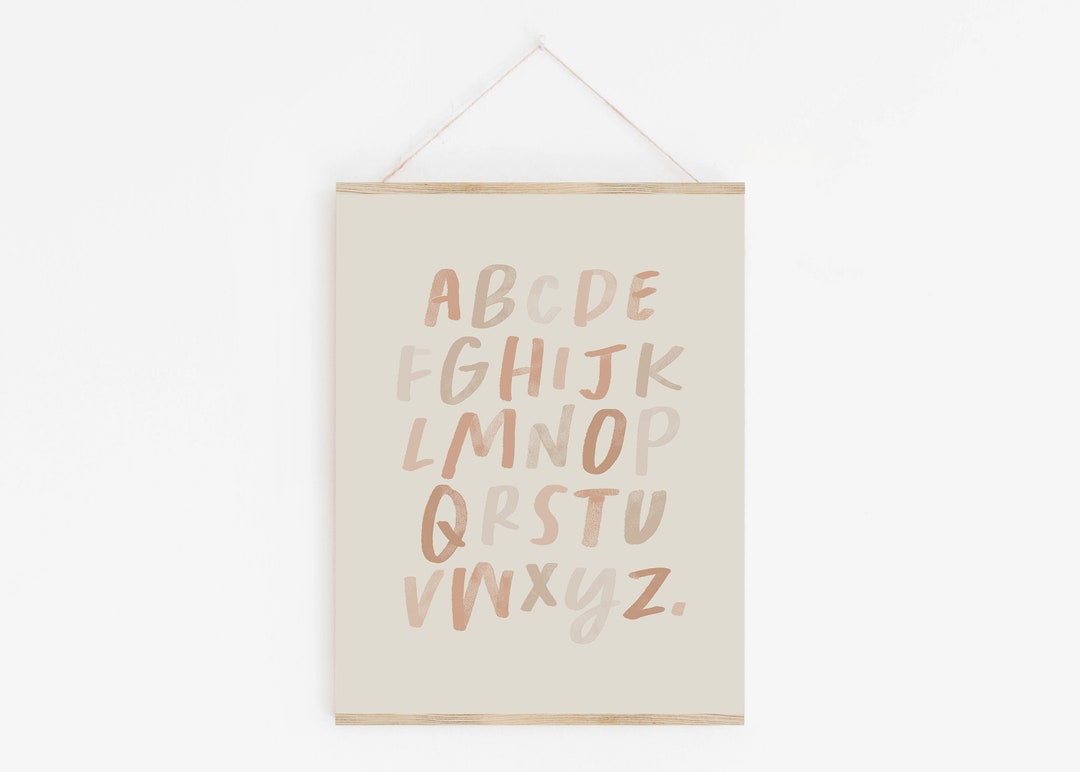 Boho Neutral Alphabet | Alphabet Print | Boho Nursery | Boho Playroom ...