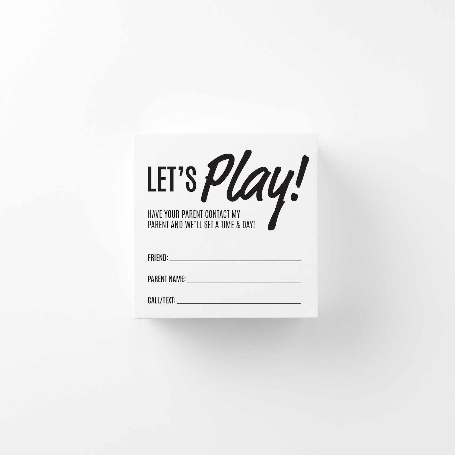 Printable 6 Invitations Print at Home Playdate Card for Child School ...