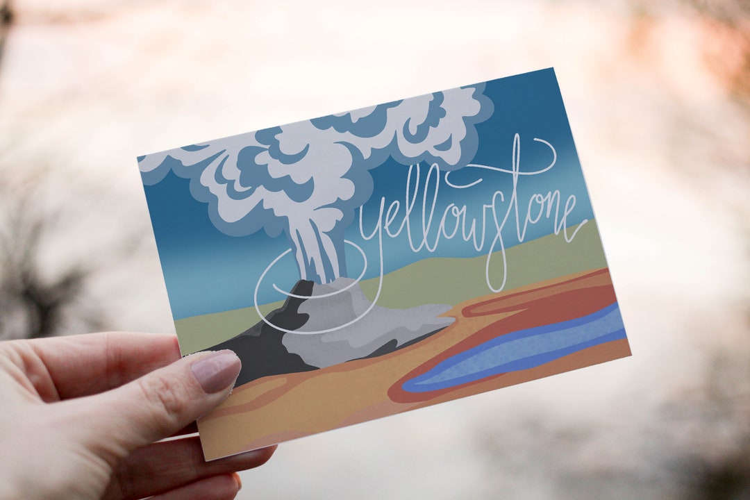 Print at Home Yellowstone National Park Old Faithful Greeting Card 5x7 ...