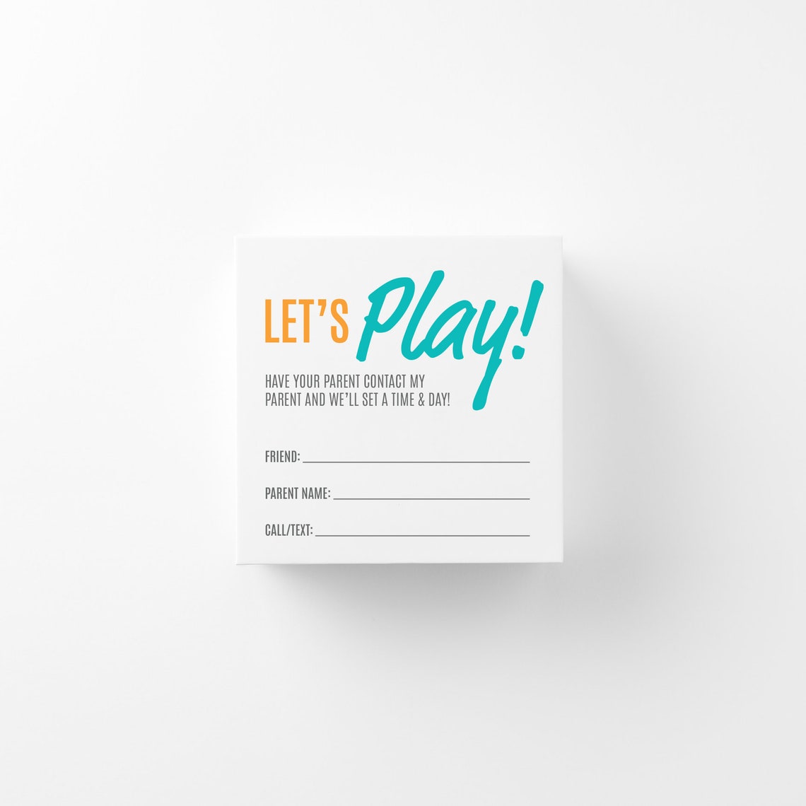Printable 6 Invitations Print at Home Playdate Card for Child School ...
