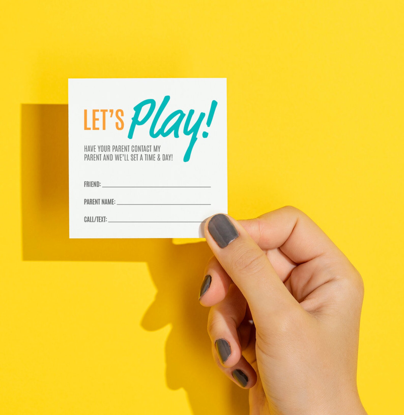 Printable 6 Invitations Print at Home Playdate Card for Child School ...