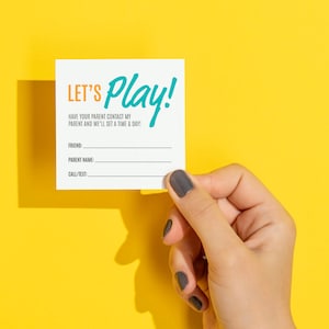 Printable 6 Invitations Print at Home Playdate Card for Child School ...