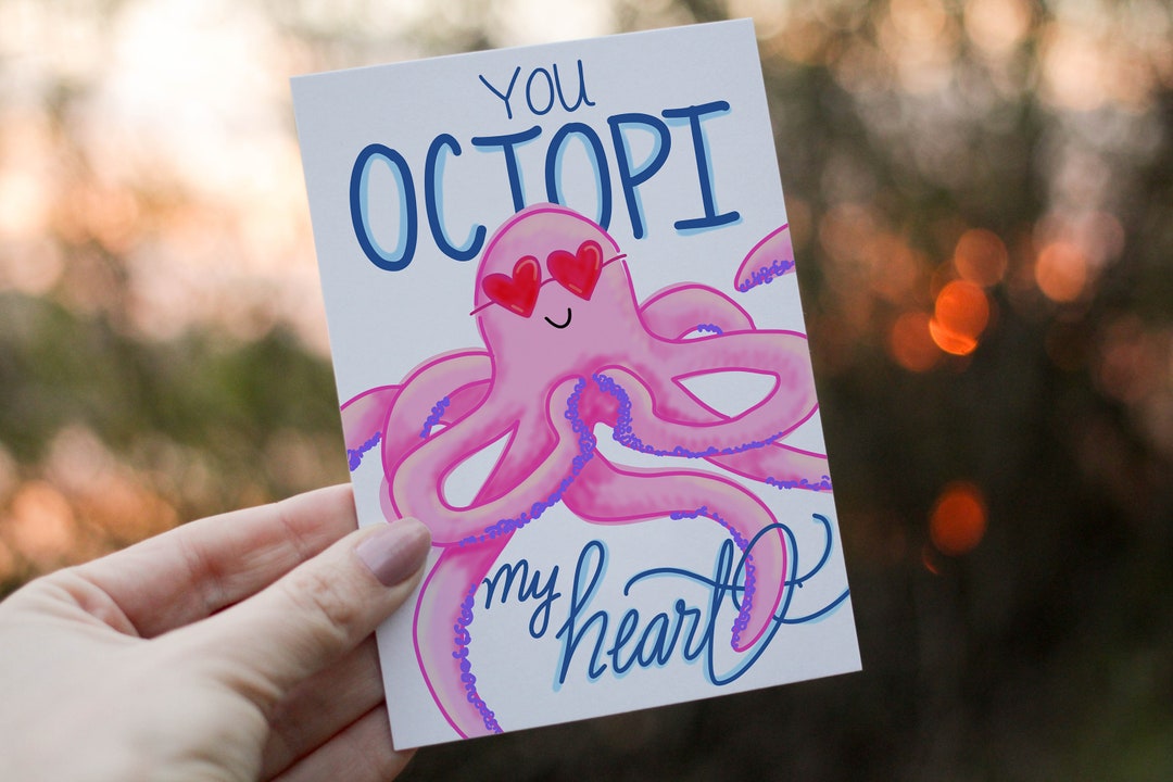 Print at Home You Octopi My Heart Octopus Card 5x7 With Envelope ...