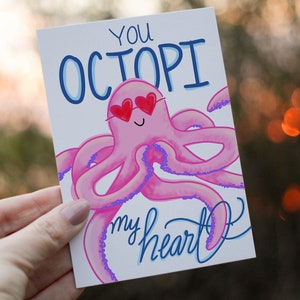 Print at Home You Octopi My Heart Octopus Card 5x7 With Envelope ...