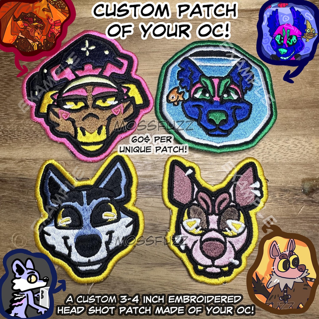 Custom Embroidered Head Shot Patch of Your Original Character (sew On ...