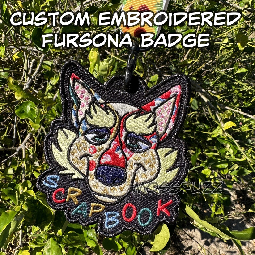 Custom Embroidered Fursona Badge - Etsy