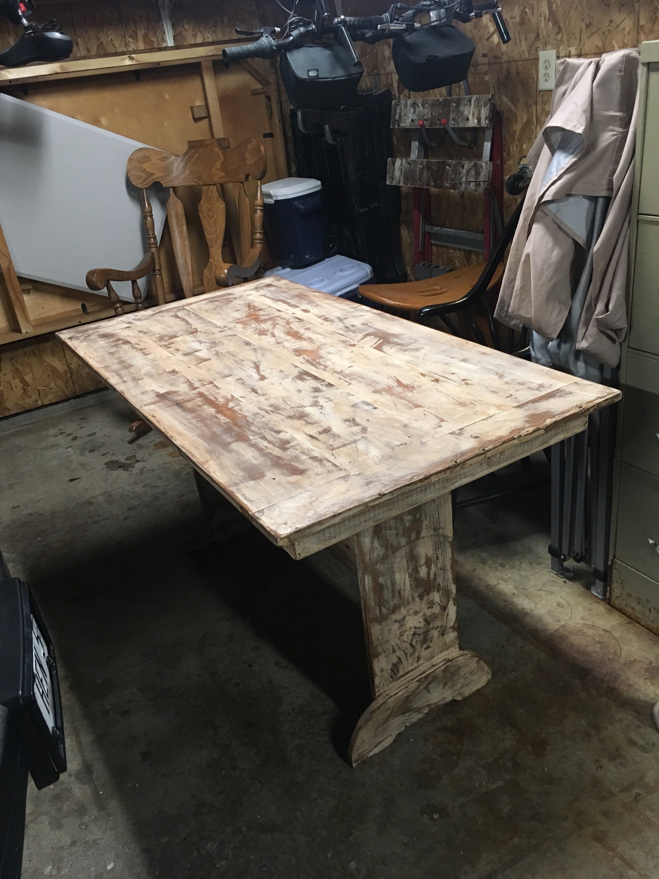 Country Farmhouse Antique Primitive Rustic White Wash Kitchen Dining ...