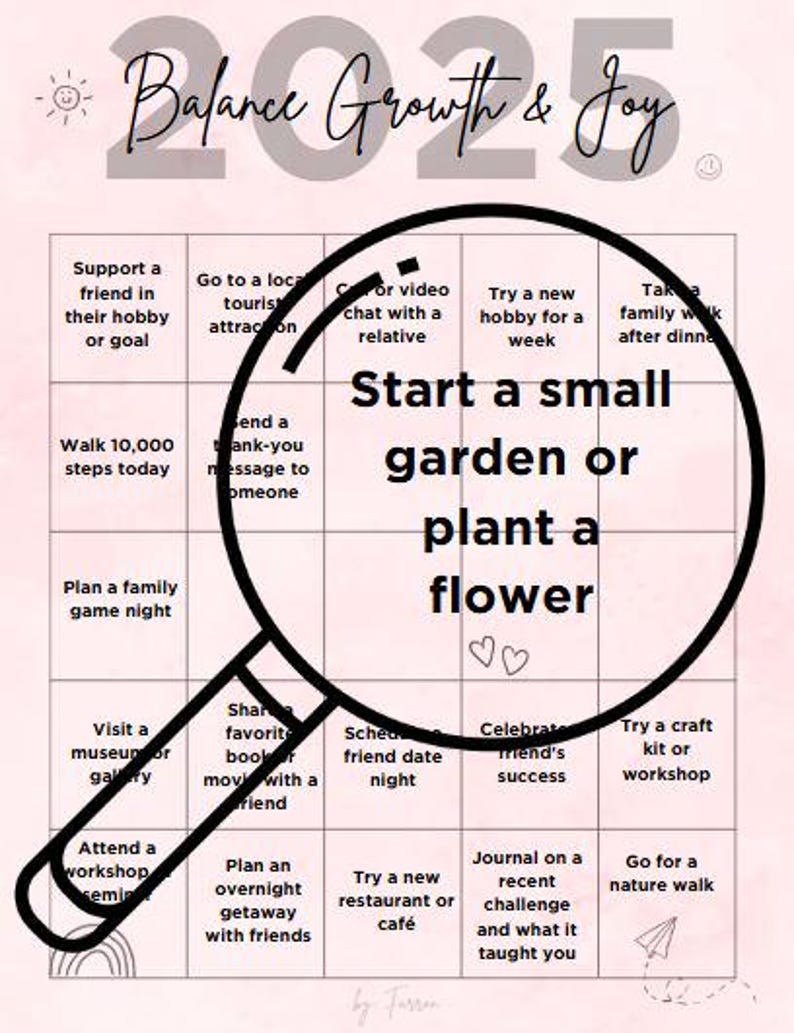 2025 Bingo Goal-setting Cards Vision Cards Prefilled Squares and a ...