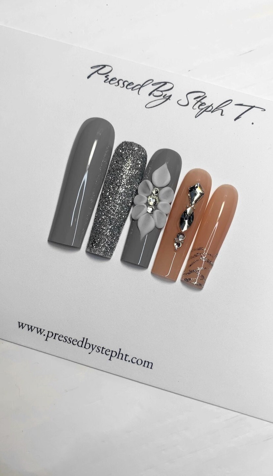 Iceland Glam Luxury Nails Holiday Nails Silver Nails - Etsy