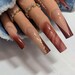 Fall Fudge Brown Nails Ombre Nails Marble Vtip Nails - Etsy