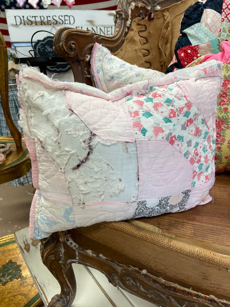 Vintage Quilted Pillows - Etsy