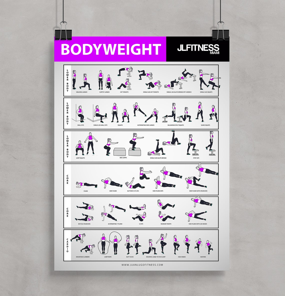 Printable Bodyweight Training Poster 18'' X 24 | Etsy Australia