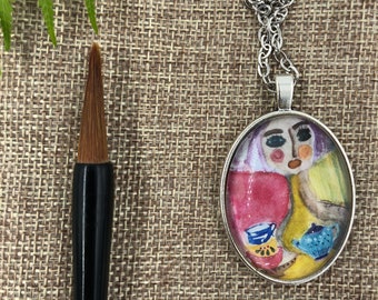 Me Time Earrings Watercolor Painting Wearable Art | Etsy