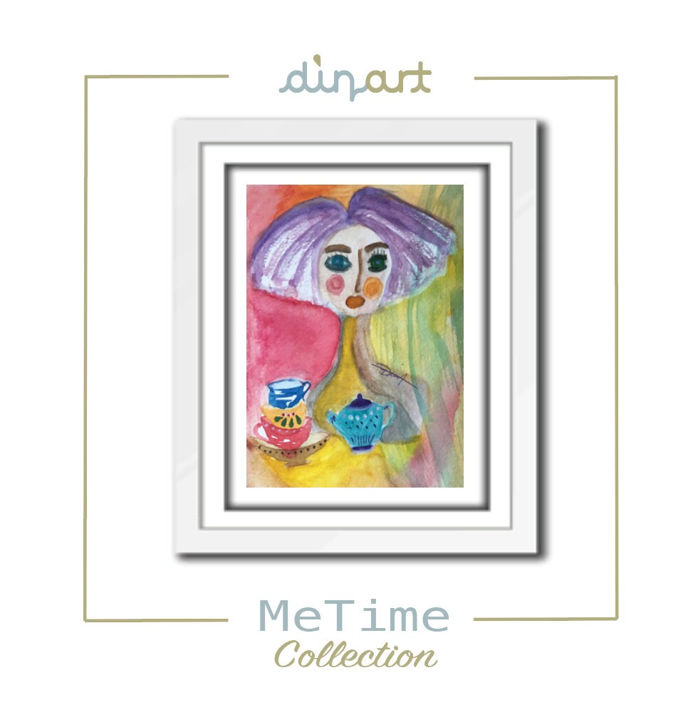 Me Time Earrings Watercolor Painting Wearable Art - Etsy