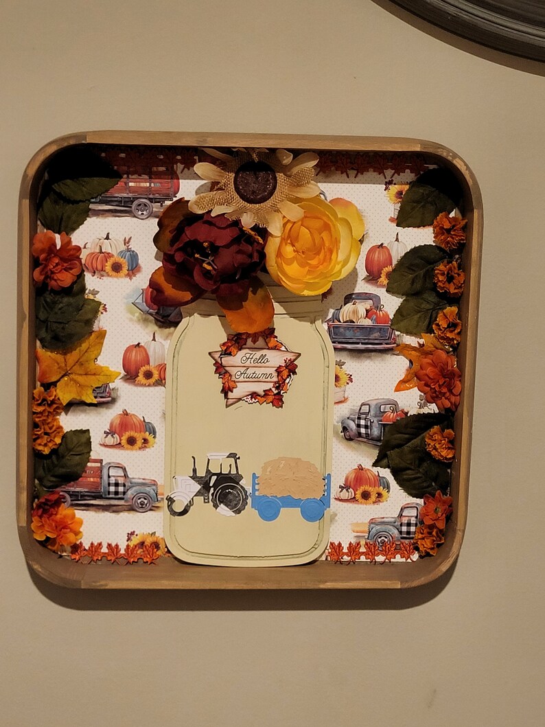 Mason Jar Multi Media Fall Floral Sign - Etsy