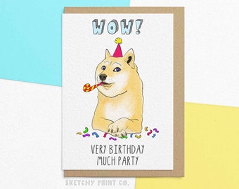 Funny Birthday Card Doge such Birthday - Etsy