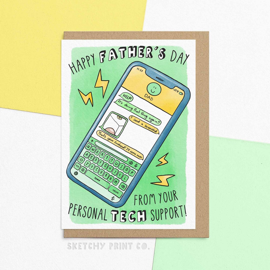 Funny Father's Day Card | Happy Father's Day From Tech Support | Father ...