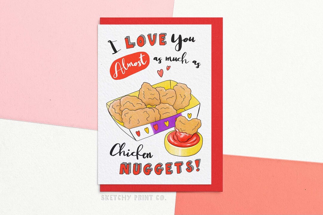 Funny Valentines Card | Chicken Nugs Card | I Love You as Much as ...