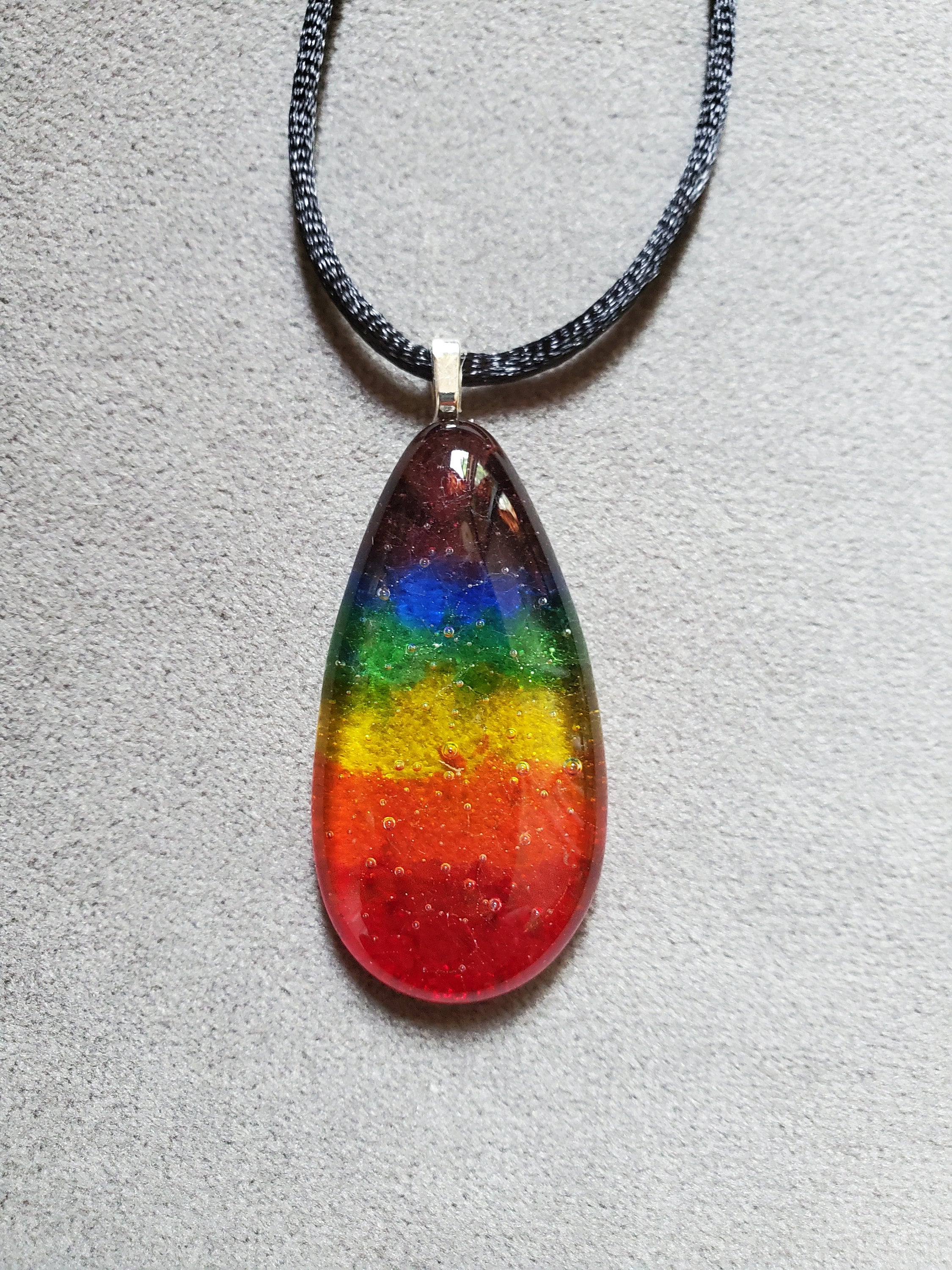 Rainbow Teardrop Pendants - Etsy