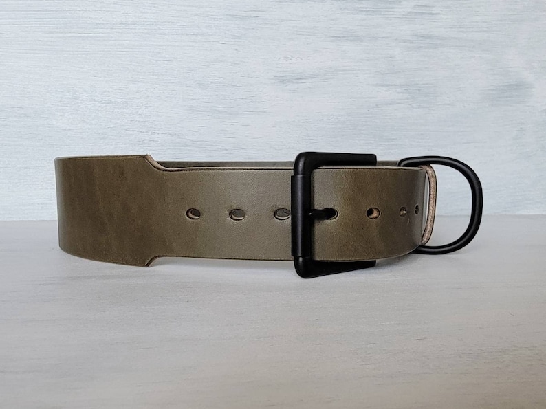 Personalized 2 Inch Wide Leather Dog Collar W Keeper Tapered - Etsy